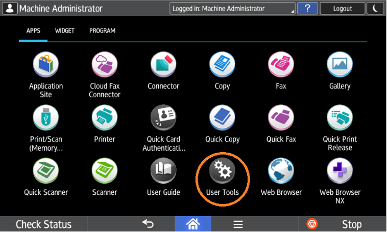 Finding the IP Address on a Ricoh MFP to Access Ricoh Web Image Monitor