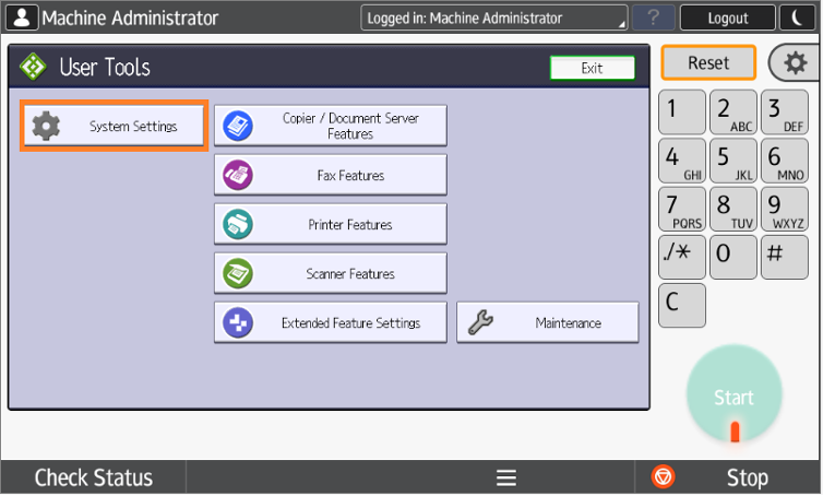 Finding the IP Address on a Ricoh MFP to Access Ricoh Web Image Monitor