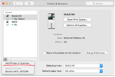 Setting Up Mac OS to Print With Your Ricoh