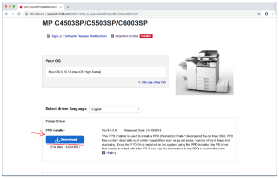 Setting Up Mac OS to Print With Your Ricoh