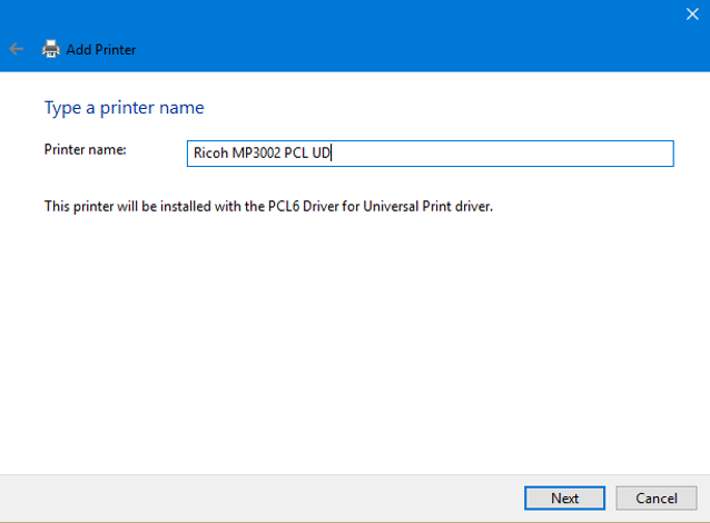How to install Ricoh Universal Driver
