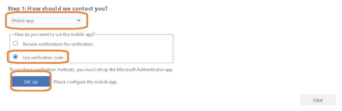 Microsoft Two Factor Authentication Setup