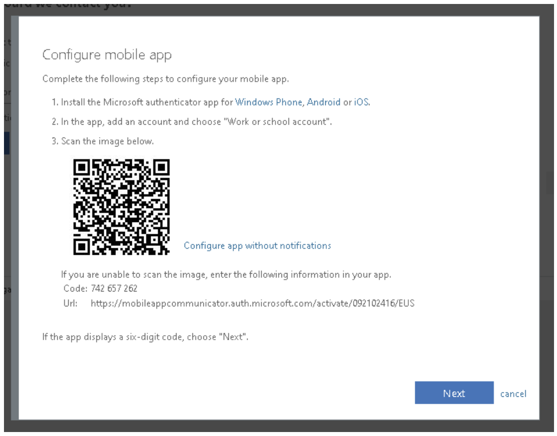 Microsoft Two Factor Authentication Setup